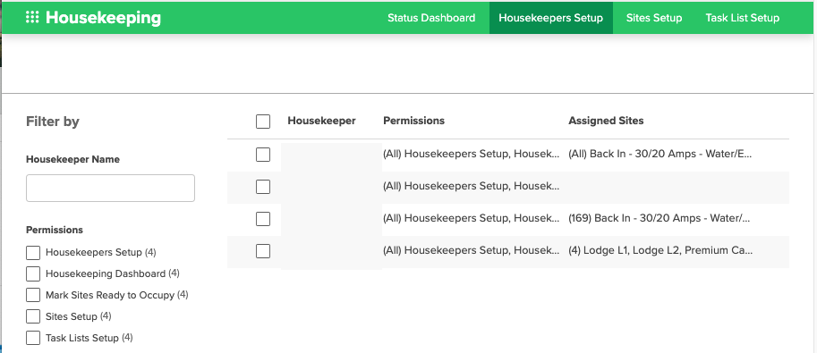 Housekeeping Housekeepers Setup: What's on the page?